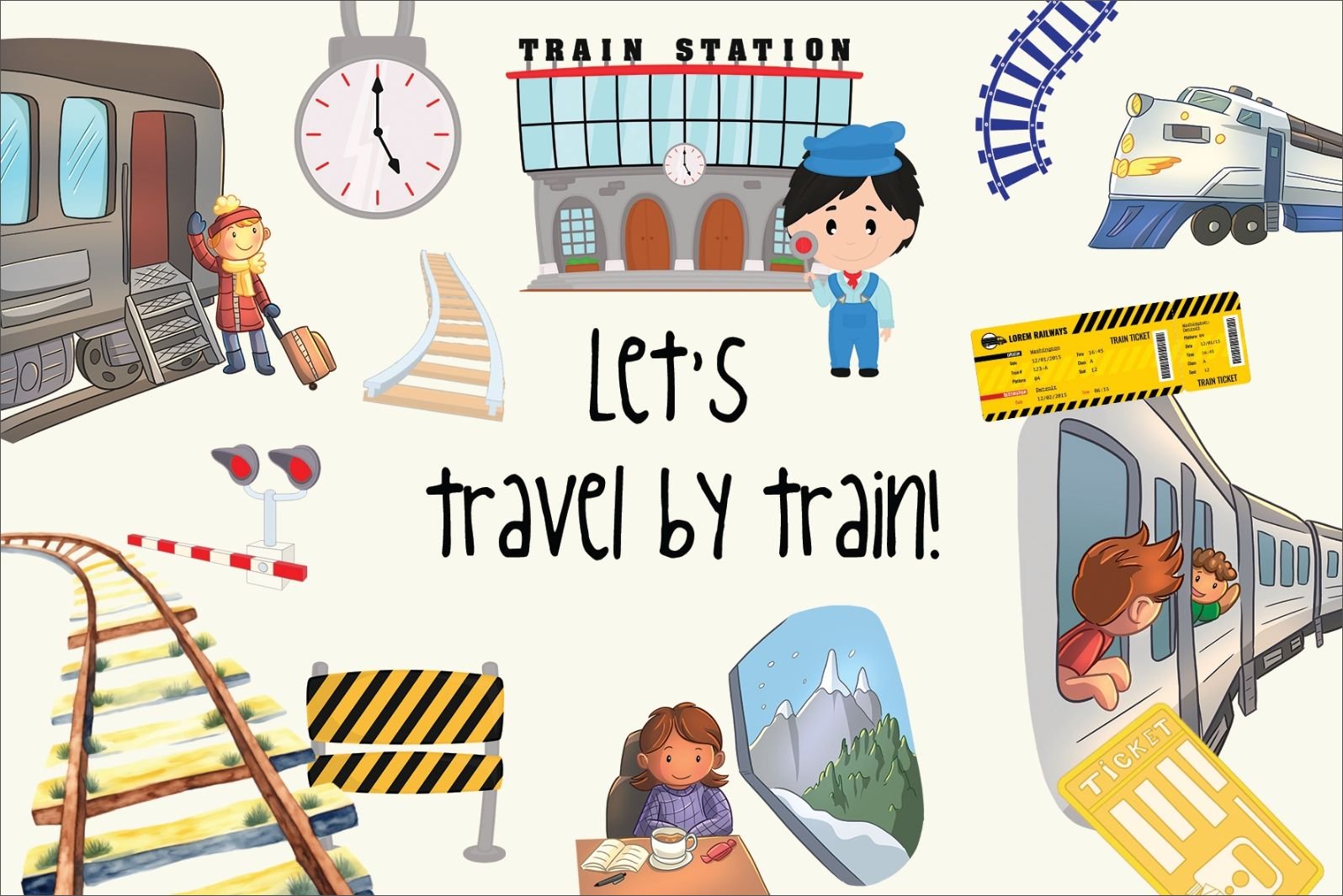 Postcard #1704 | Let’s travel by Train – Favoritepostcard.com