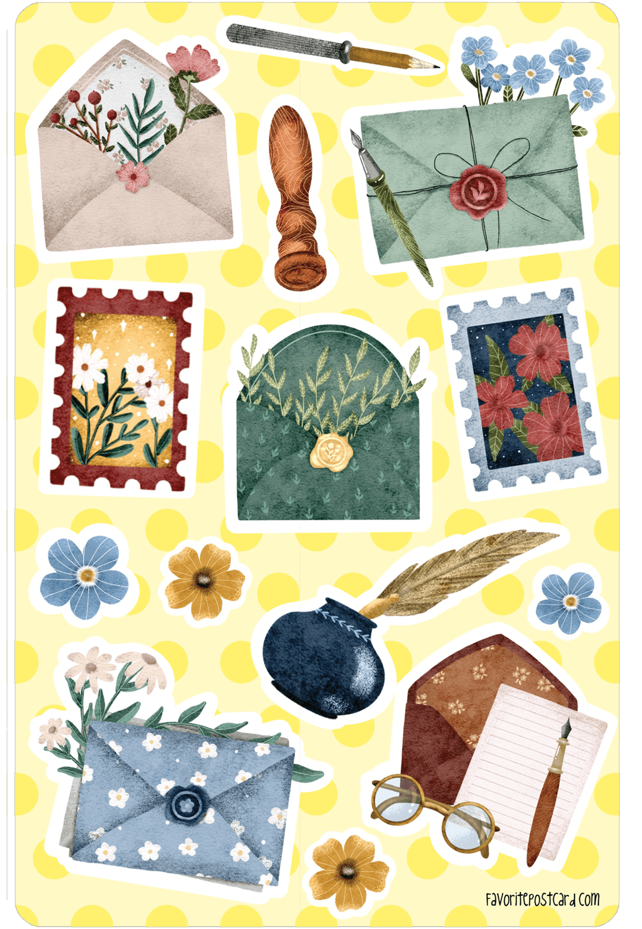 Sticker sheet #137: Mail lovers, MIDI – Favoritepostcard.com